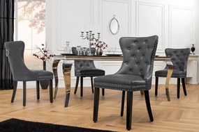 Designová židle Queen černo-šedá ekokůže