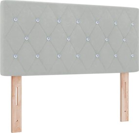 Postel s boxspringem s matrací Světle šedá 120 x 190 cm samet 3339092