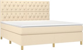 Box spring postel s matrací krémová 160x200 cm textil 3142590