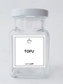 Samolepka na kořenky TOFU bílá 5 × 5 cm tučné písmo