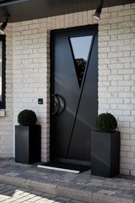 Květináč BLOCK, sklolaminát, výška 60 cm, antracit