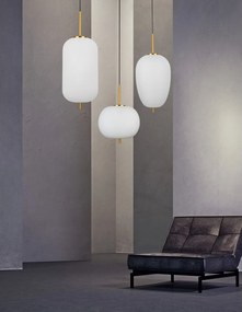 Bílé/v mosazné barvě skleněné závěsné svítidlo ø 27 cm Lato – Nova Luce
