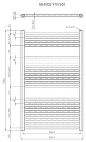 EBS GRANDE G6097REB Radiátor 60x97 rovný, elektrický, černý samet S_G6097REB