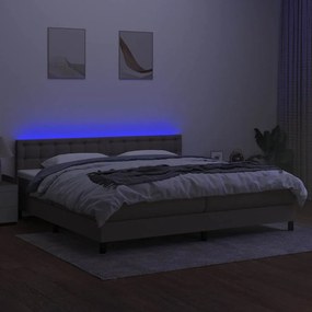 Box spring postel s matrací a LED taupe 200x200 cm textil 3133505