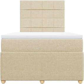 Box spring postel s matrací krémová 120x190 cm textil 3292000