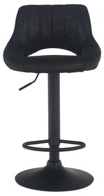 Kondela Barová židle, černá látka s efektem broušené kůže, LORASA