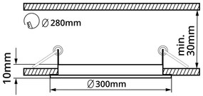 T-LED LN24 LED panel 24W kulatý 300mm Studená bílá