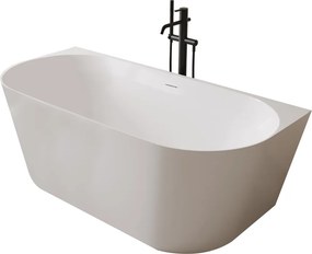 Erga Norah Slim, volně stojící vana ke stěně 160x70 cm + odtoková zátka, bílá lesklá, ERG-NORAH-SLIM-160070-WH-WH