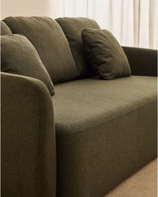 Tmavě zelená žinylková rozkládací pohovka 218 cm Laira – Kave Home
