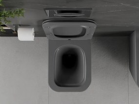 Mexen Madox, Rimless závěsná wc mísa 515x365x350 mm s pomalu padajícím sedátkem SLIM z duroplastu, světle šedá, 30154061