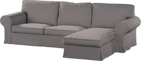 Potah na pohovku IKEA Ektorp 2-místná s lenoškou barva béžová látka pletený vzor