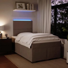 Box spring postel s matrací světle šedá 120x190 cm samet 3293158