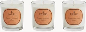 Sada ručně vyrobených vonných svíček Vintage Aromatherapy (pomeranč, cedrové dřevo a hřebíček), 3 díly