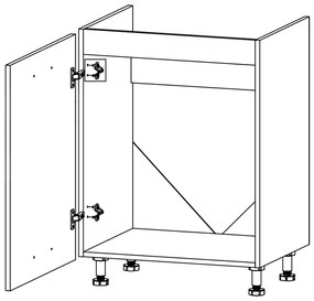 LANGEN ap | dolní skříňka D60Z na dřez | push open | UNI provedení | artisan