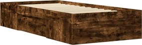 Rám postele bez matrace kouřový dub 75x190 cm kompozitní dřevo 3295531
