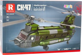 LEAN Toys Stavebnice vojenský vrtulník CH-47 Chinook 1451 ks