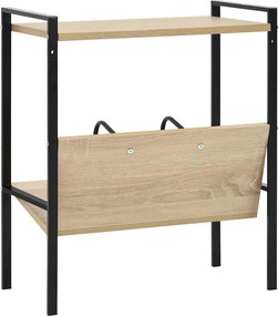 Knihovna se 2 policemi černá a dub 52x28x59 cm kompozitní dřevo 288231