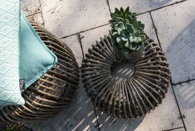 Zahradní stolek  / puf CANNES přírodní ratan 35 cm