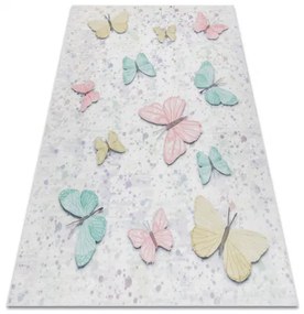 Dywany Luszczow Dětský kusový koberec BAMBINO 1610 pratelný Motýli, protiskluz, krém Rozměr koberce: 160 x 220 cm
