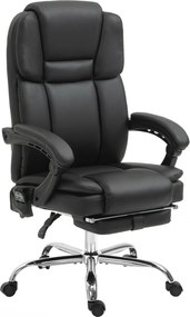Kancelářská židle Vinsetto s vibrační masáží, ergonomická kancelářská židle s vyhříváním a funkcí polohování, výškově nastavitelná manažerská židle s…