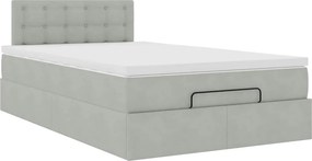 Osmanský rám postele s matrací světle šedá 120x200cm samet 3311909