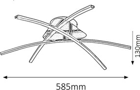 Rabalux Chromové stropní LED svítidlo Alexis 585mm 21W 2504