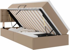 Postel s úložným prostorem a matrací Cappuccino 90 x 200 cm 3370380
