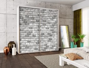 Šatní skříň PENELOPA 205 Šedá cihla