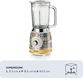 Ariete 0583PO Positano vícebarevná / Skleněný stolní mixér / 1000 W /