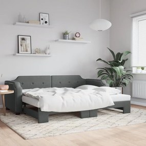 Válenda s přistýlkou tmavě šedá 90 x 200 cm textil 3197635