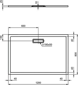 Ideal Standard UltraFlat New - Akrylátová sprchová vanička 1200 x 800 mm, Černá matná T4469V3