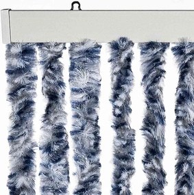 Závěs proti hmyzu modrý, bílý a stříbrný 90 x 220 cm Chenille 284274