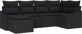 Set pohovek 6 ks Černá polyratan 3346793