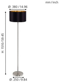 Eglo 95169 - Stojací lampa MASERLO 1xE27/60W/230V
