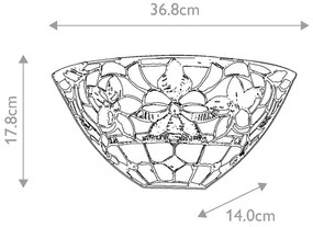 Quoizel QZ-KAMI-WU - Nástěnné svítidlo Tiffany KAMI 2xE14/60W/230V