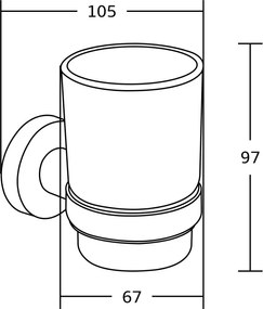 Mexen příslušenství, TIBER držák na kartáček, chrom, 7050538-00