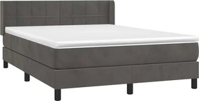 Box spring postel s matrací tmavě šedý 140 x 190 cm samet 3130956