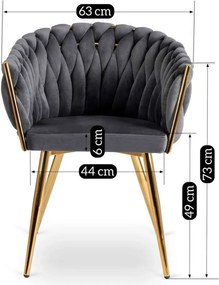 Jídelní židle Keva Velvet, šedá