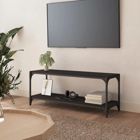 TV skříňka černá 100 x 33 x 41 cm kompozitní dřevo a ocel