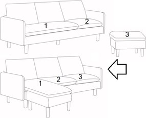 Sconto Pohovka s taburetem SOFIA levá, tmavě modrá