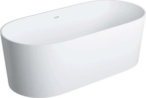 OMNIRES Ovo M+ - Volně stojící vana, 160x74 cm, matná bílá OVO160WWZPBM