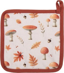 Béžová chňapka podložka s listy a muchomůrkami Autumn Leaves - 18*30 cm