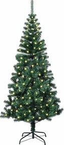 Umělý osvětlený vánoční stromeček Zelená 120 cm PVC a kov 3396732