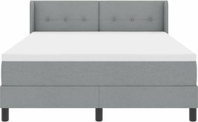 Postel s boxspringem s čelo Světle šedá 200 x 140 cm textil 3341104