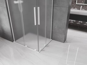 Mexen Velar L Duo, sprchový kout s posuvnými dveřmi 100 x 90 cm, 8mm sklo námraza, bílá matná, 871-100-090-02-33-20