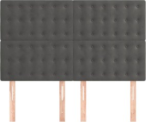 Čelo postele tmavě šedé 144x5x118/128 cm sametové 3116815