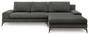 Tmavě šedá rozkládací rohová pohovka Windsor &amp; Co Sofas Planet, pravý roh