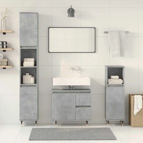 3dílný set koupelnového nábytku betonově šedý kompozitní dřevo 3324955