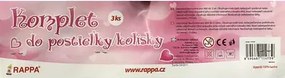 RAPPA Set do postýlky pro panenku / Přikrývka, polštář, poduška / moti