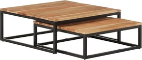vidaXL Hnízdové konferenční stolky 2 ks masivní akáciové dřevo [320391]